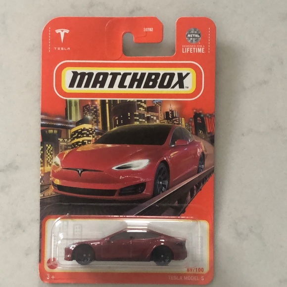Mattel | Toys | Matchbox Red Tesla Model S Toy Car | Poshmark